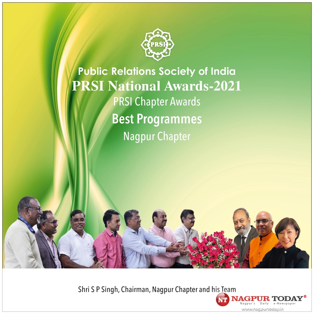 Nagpur Chapter of PRSI honoured with National Award for Best Programmes