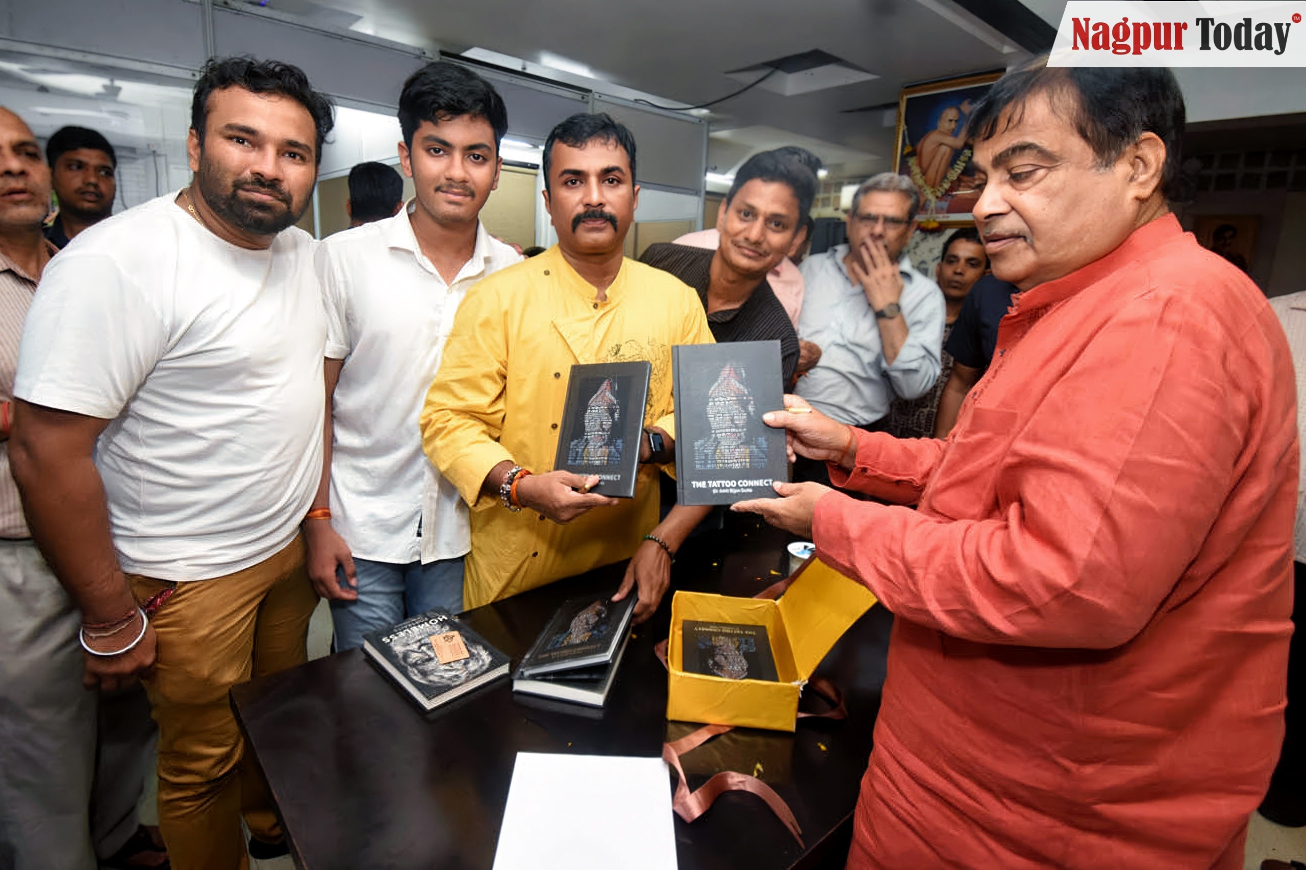 Gadkari launches Dr Amit Dutta’s book “The Tattoo Connect” in Nagpur