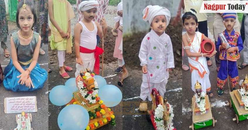 Nagpur bursts with joy as kids celebrate Tanha Pola with smiling, happy ...