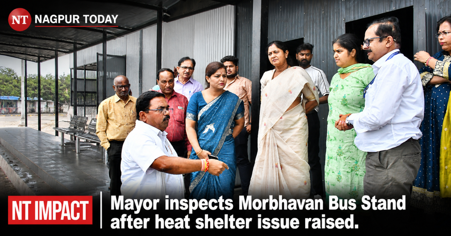 After Nagpur Today exposed heat woes, Mayor inspects Morbhavan Bus ...